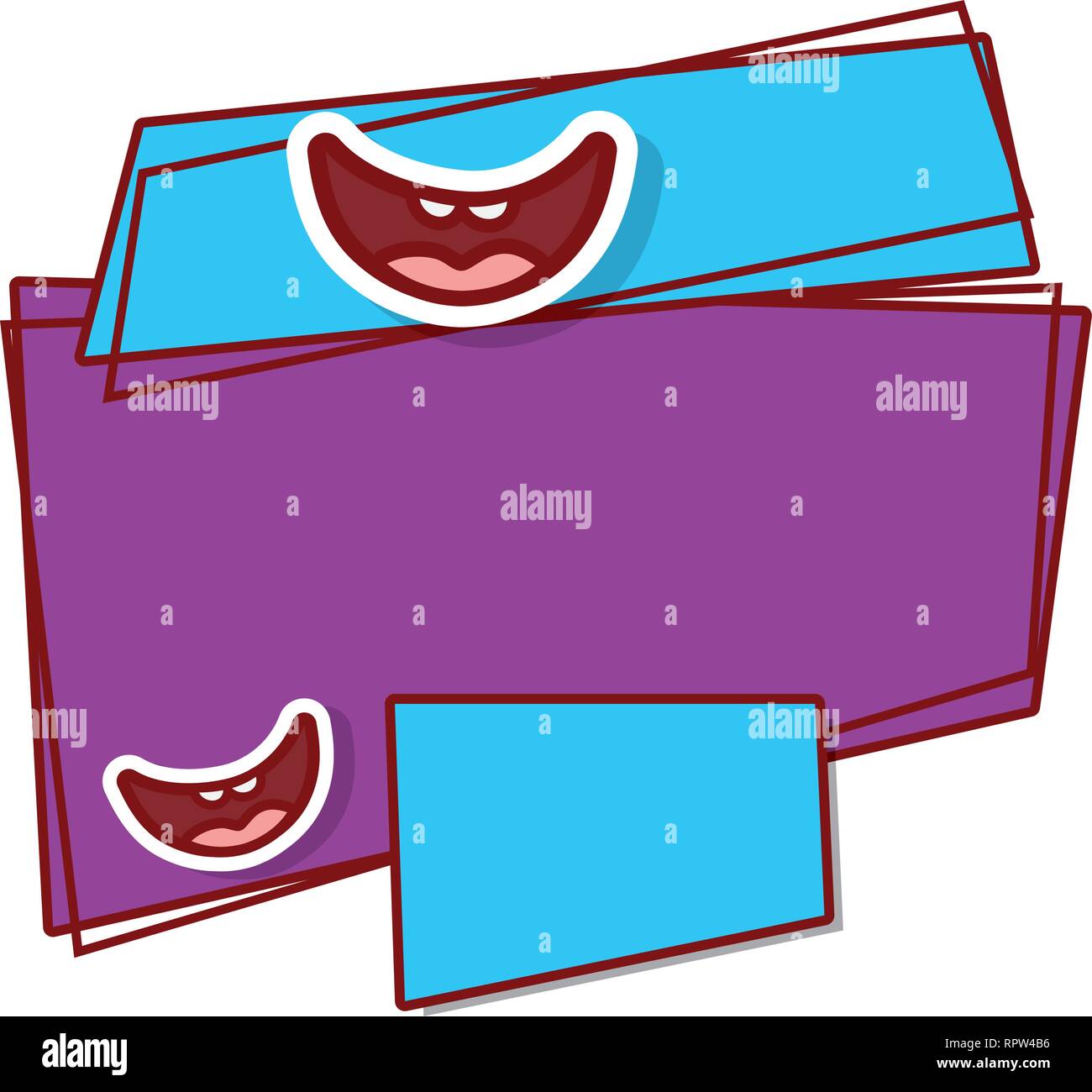 geometrics figures with smiles and colors label Stock Vector Image ...