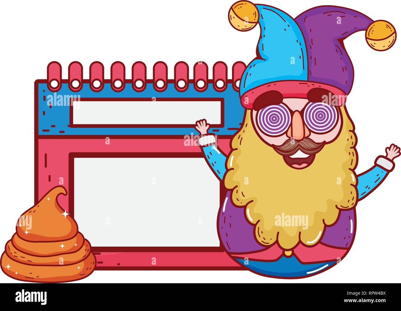 Happy joker calendar Stock Vector Images - Alamy