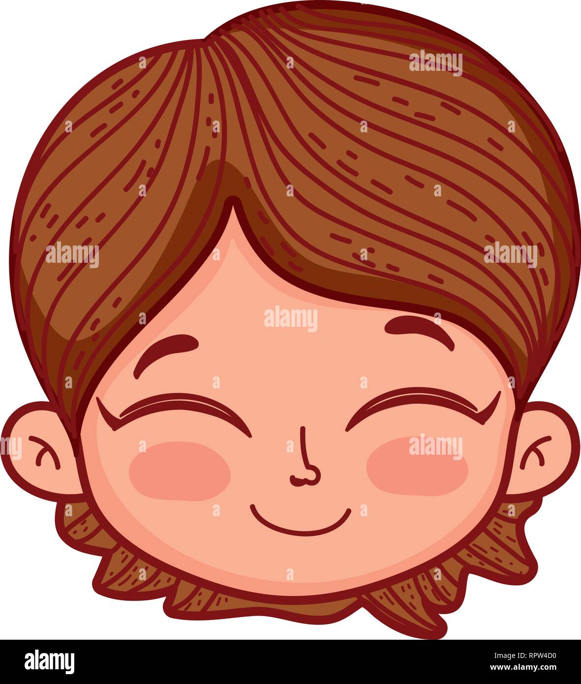 cute little boy head character Stock Vector Image & Art - Alamy