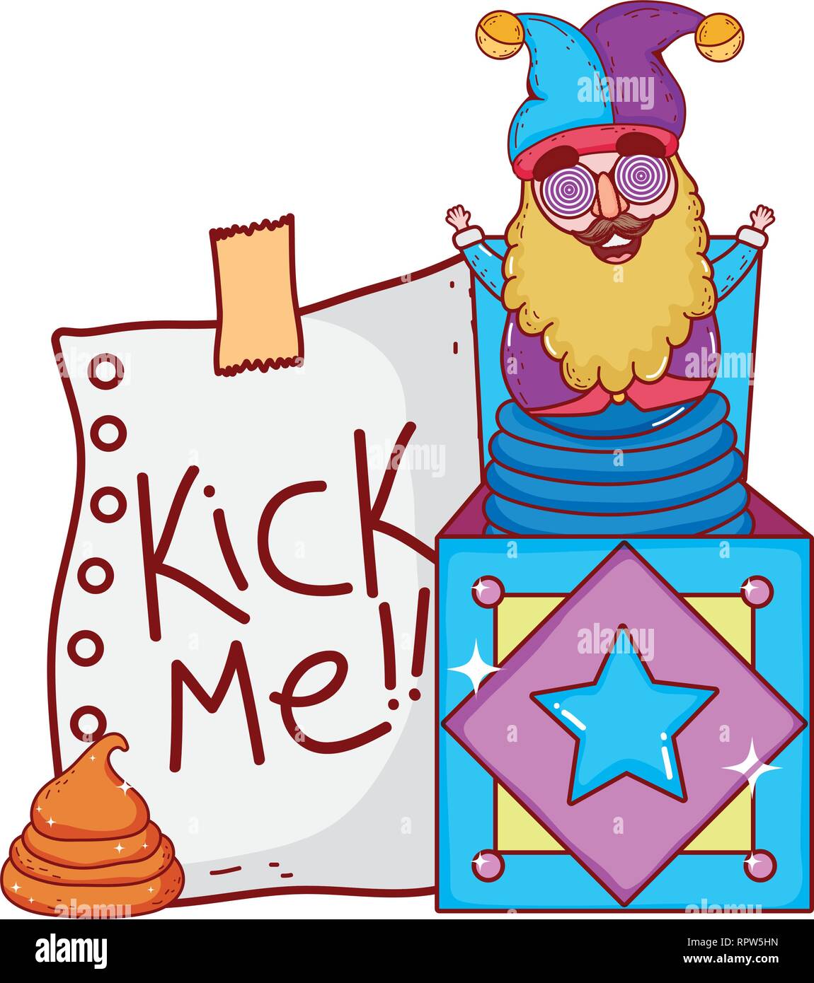 fools day surprise box with elf head Stock Vector Image & Art - Alamy