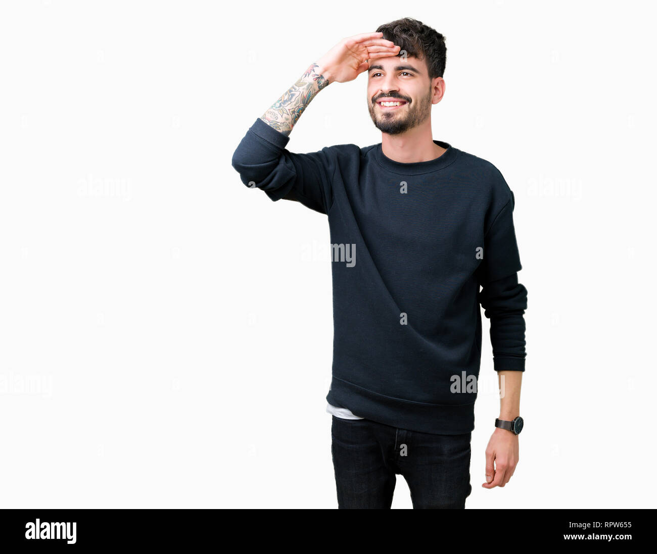 Young handsome man over isolated background very happy and smiling ...