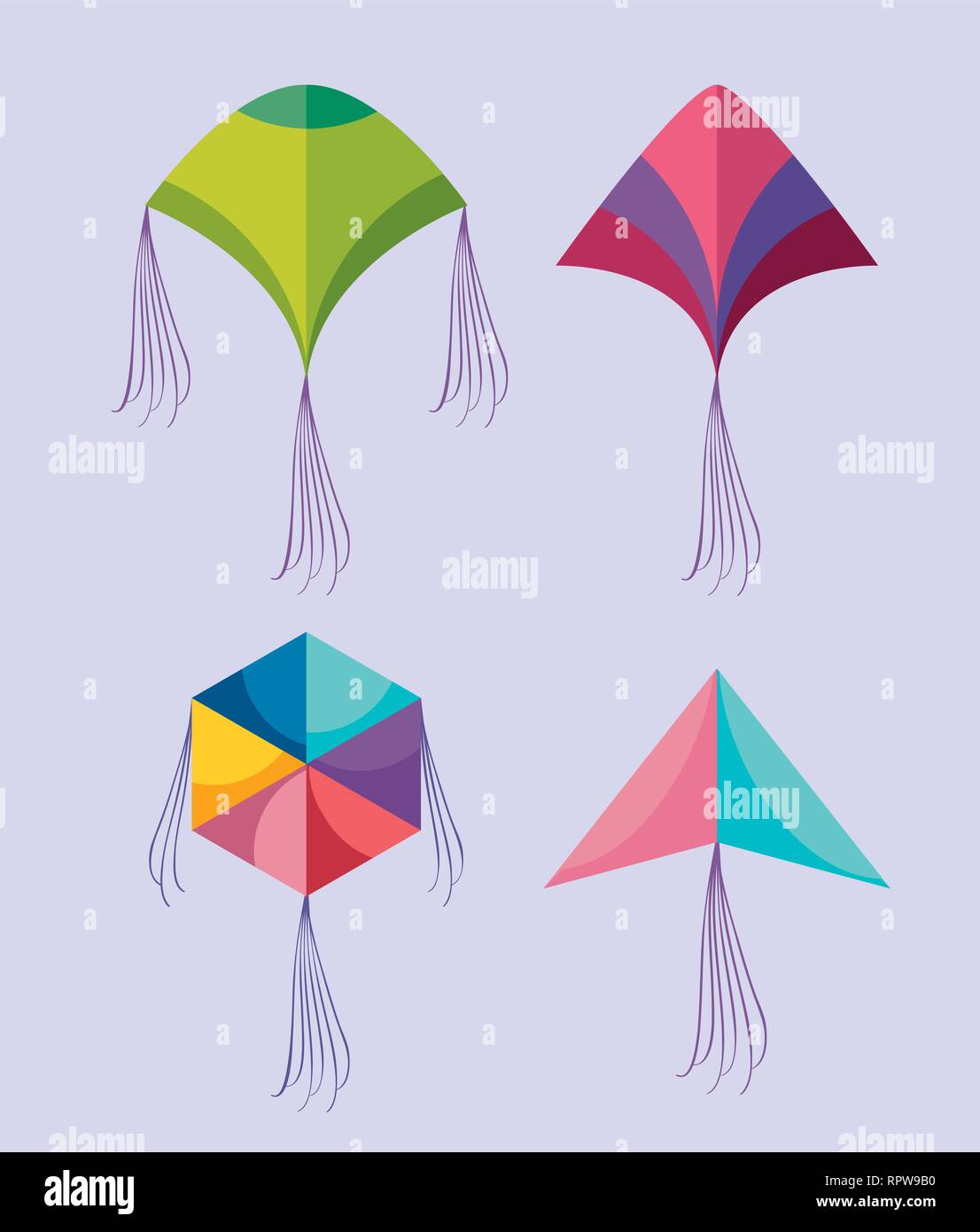 set of kites flying icon vector illustration design Stock Vector Image ...