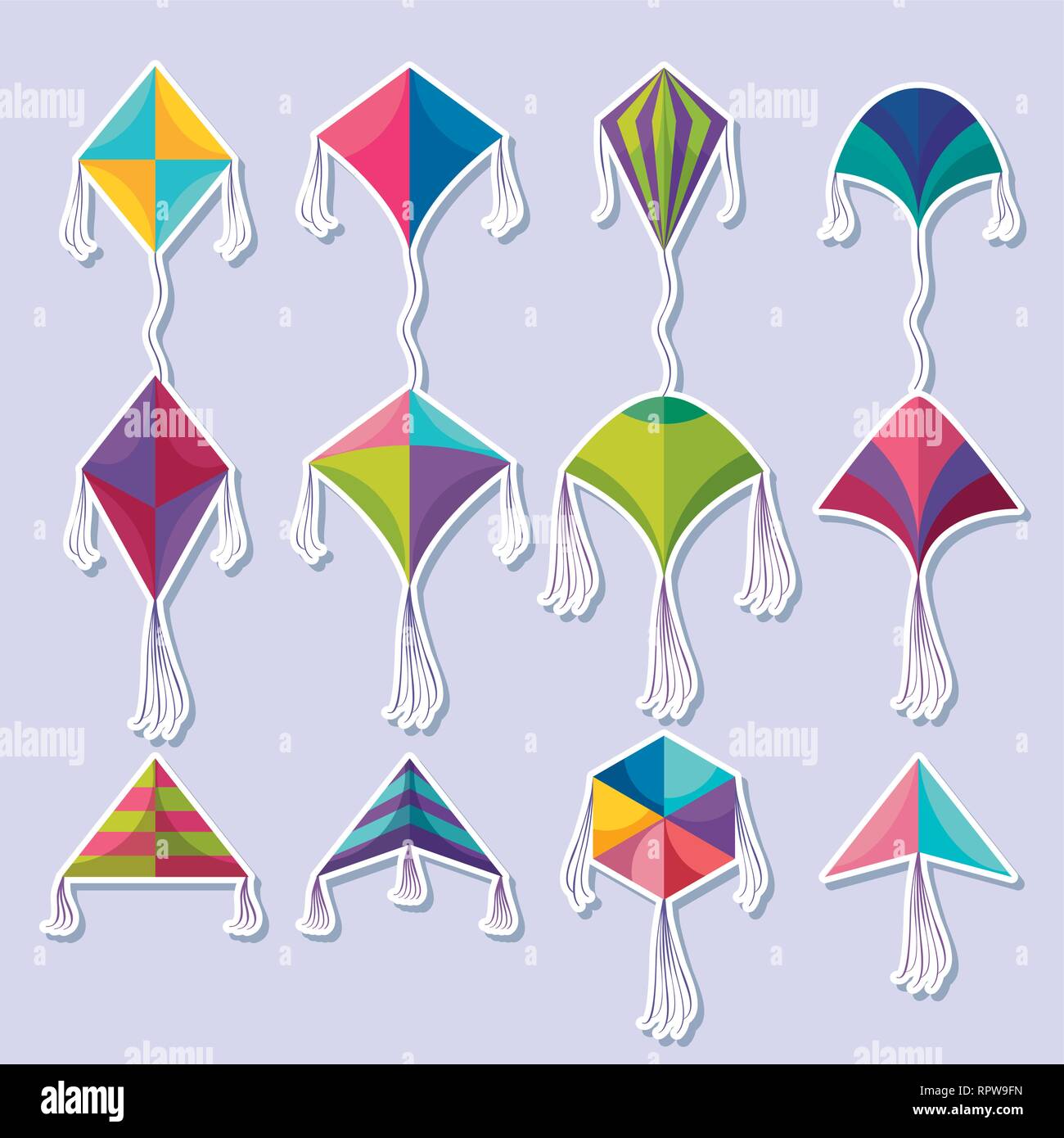 set of kites flying icon vector illustration design Stock Vector Image ...