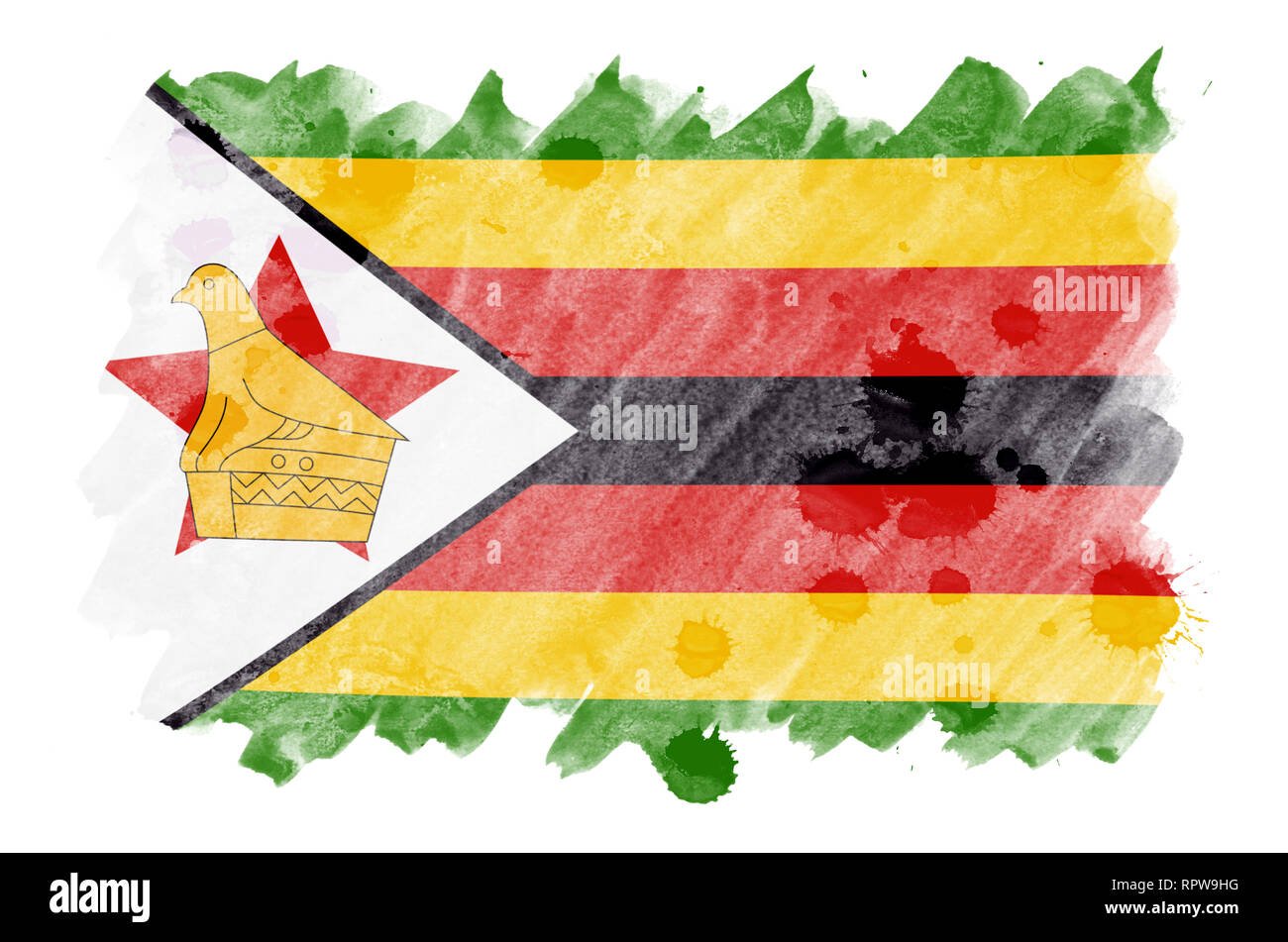 Zimbabwe flag paint hi-res stock photography and images - Alamy