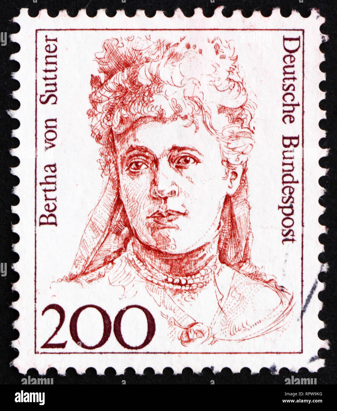 GERMANY - CIRCA 1991: a stamp printed in the Germany shows Bertha von ...