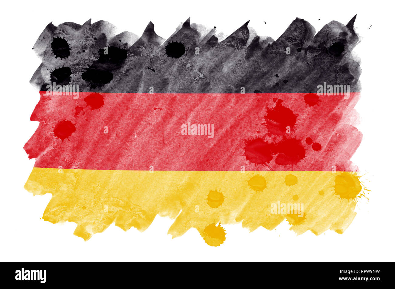 Germany flag is depicted in liquid watercolor style isolated on white ...