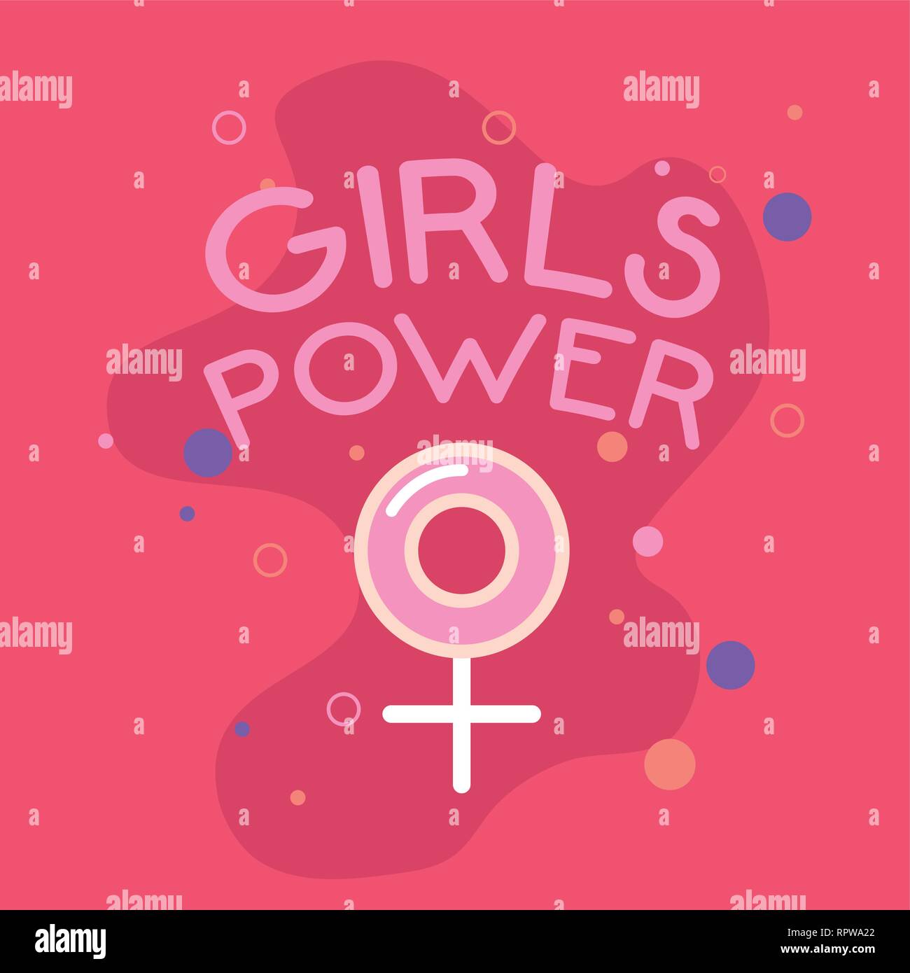 Gender Feminism Symbol Girls Power Vector Illustration Stock Vector
