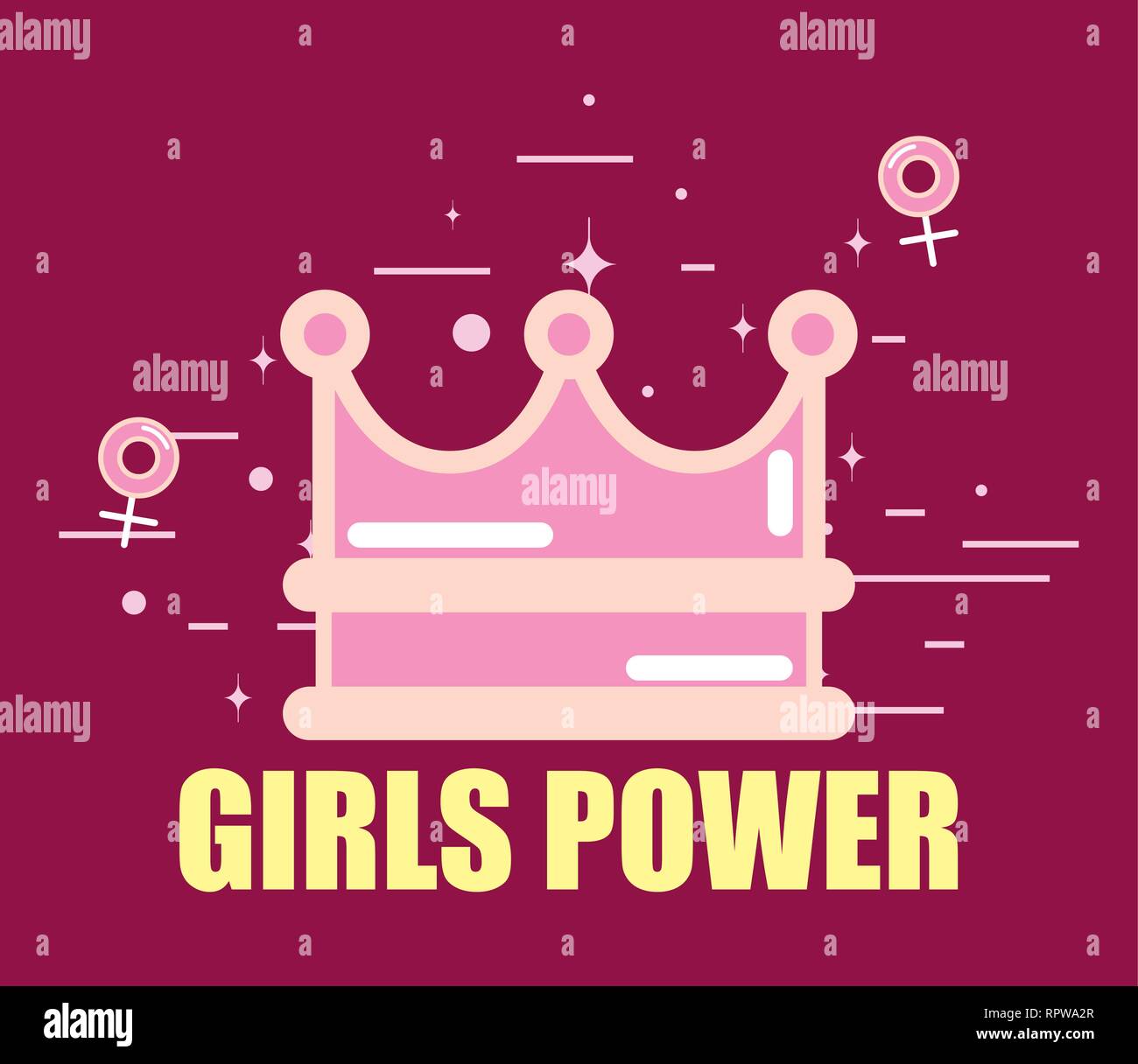 crown and gender symbol girls power vector illustration Stock Vector ...