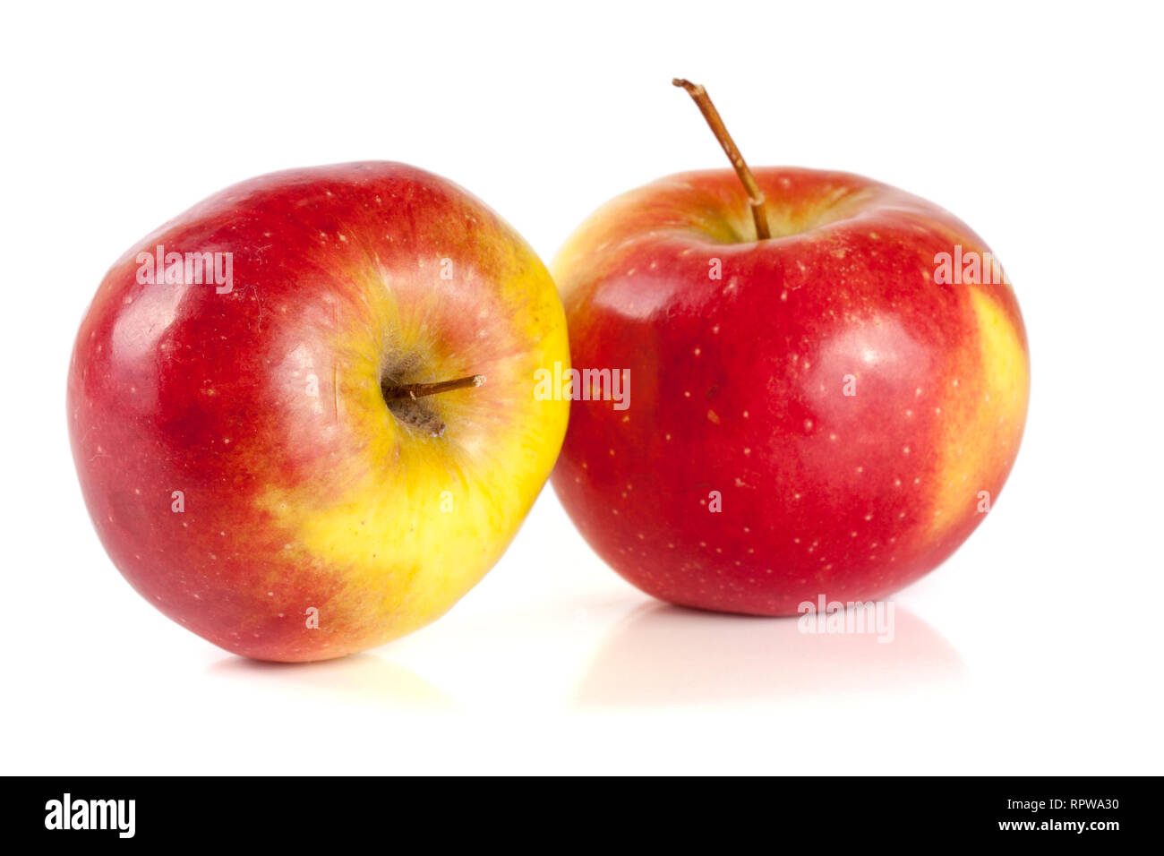 Fresh red apples isolated on white background Stock Photo - Alamy