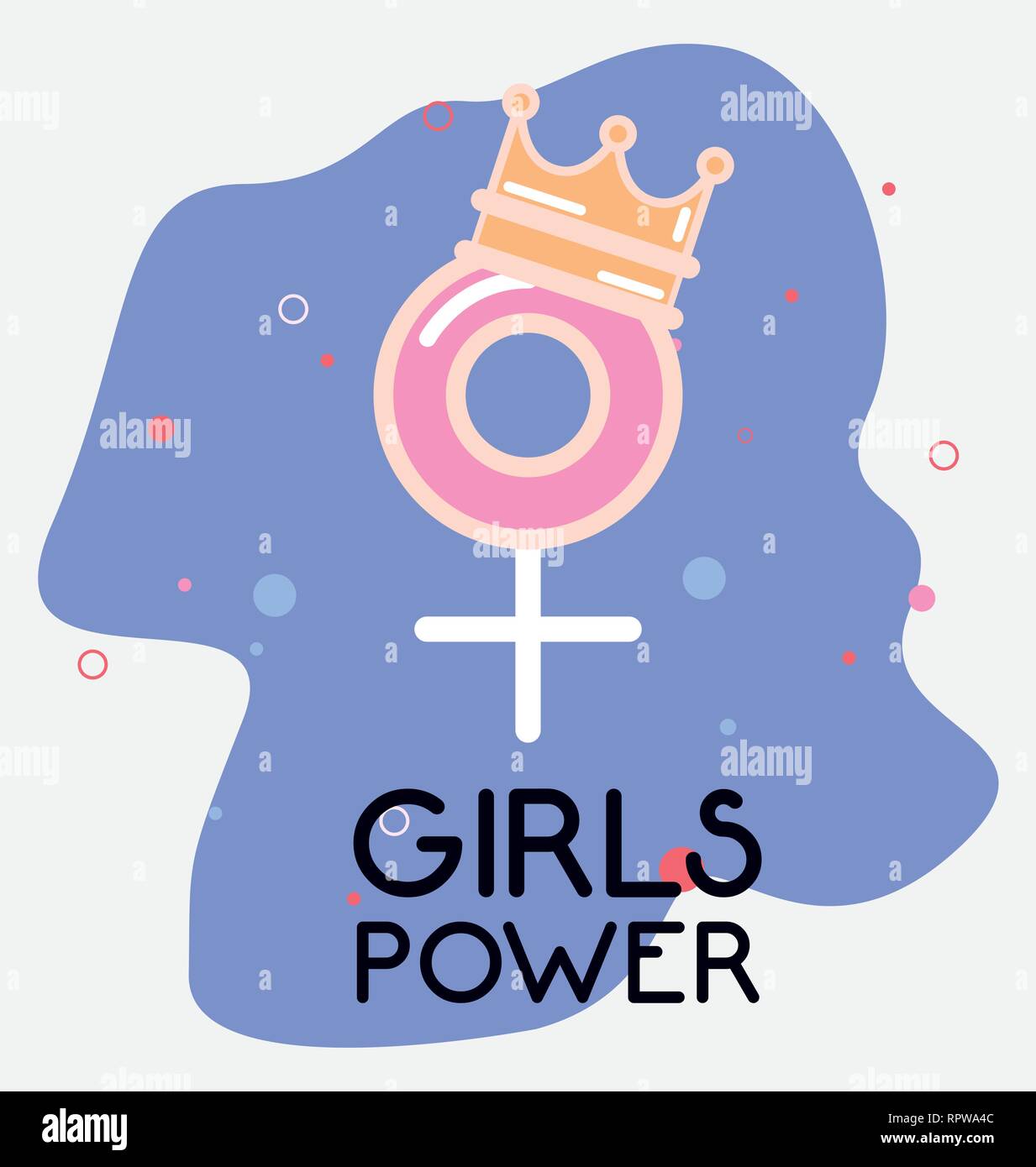 gender symbol with crown girls power vector illustration Stock Vector ...