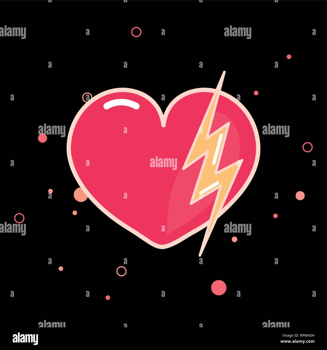 heart love ray black background girls power vector illustration Stock ...