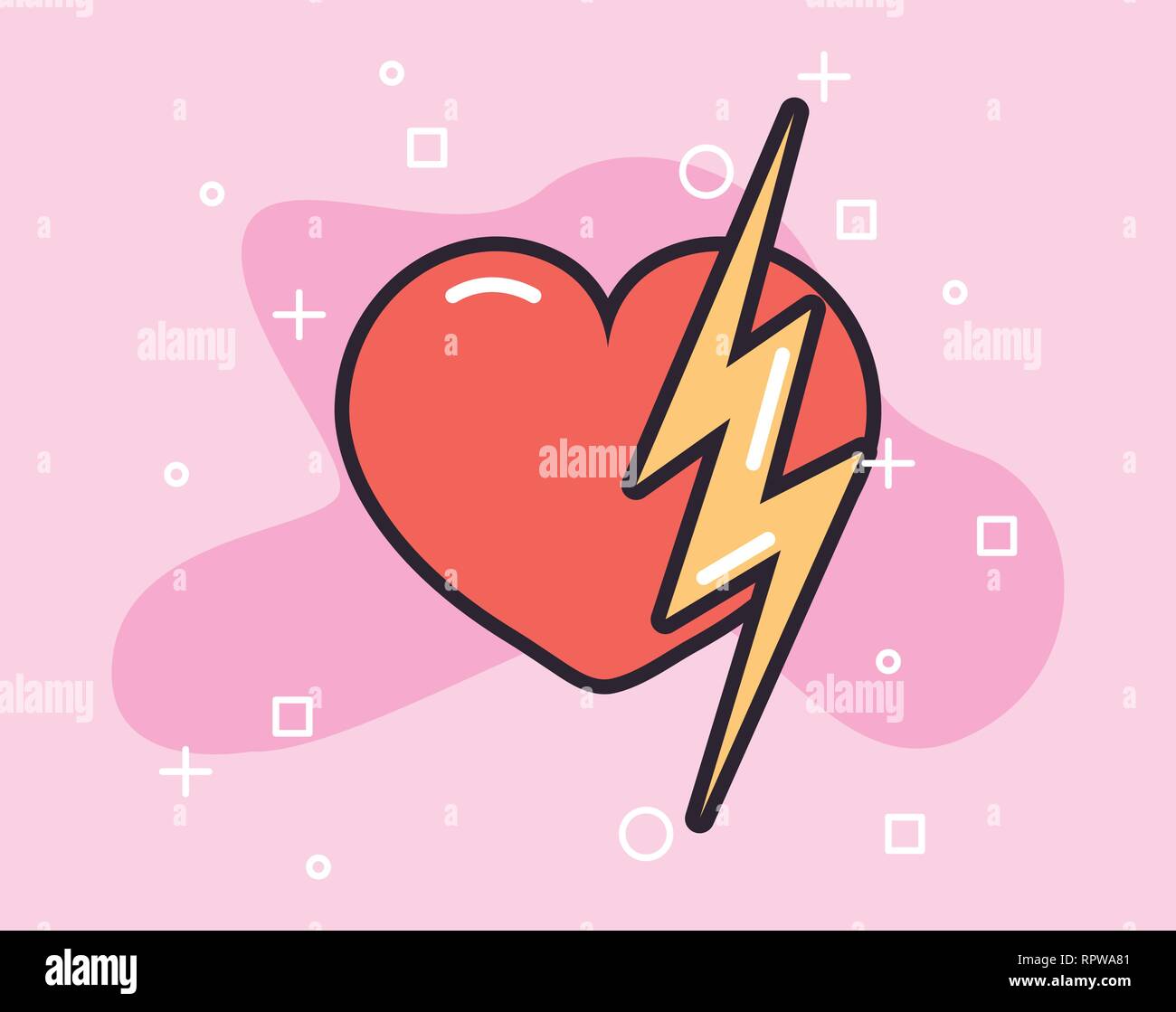 heart love ray pink background girls power vector illustration Stock ...