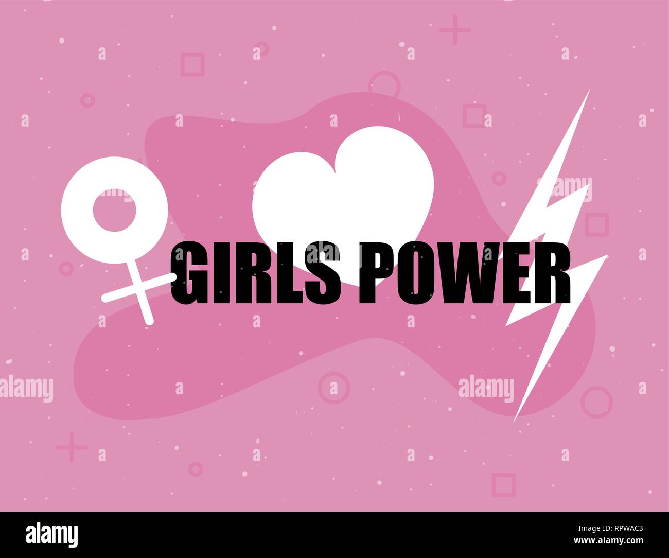 heart thunderbolt gender signal girls power vector illustration Stock ...