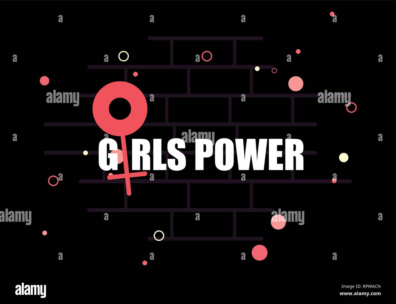 Red Gender Signal Feminism Girls Power Vector Illustration Stock Vector