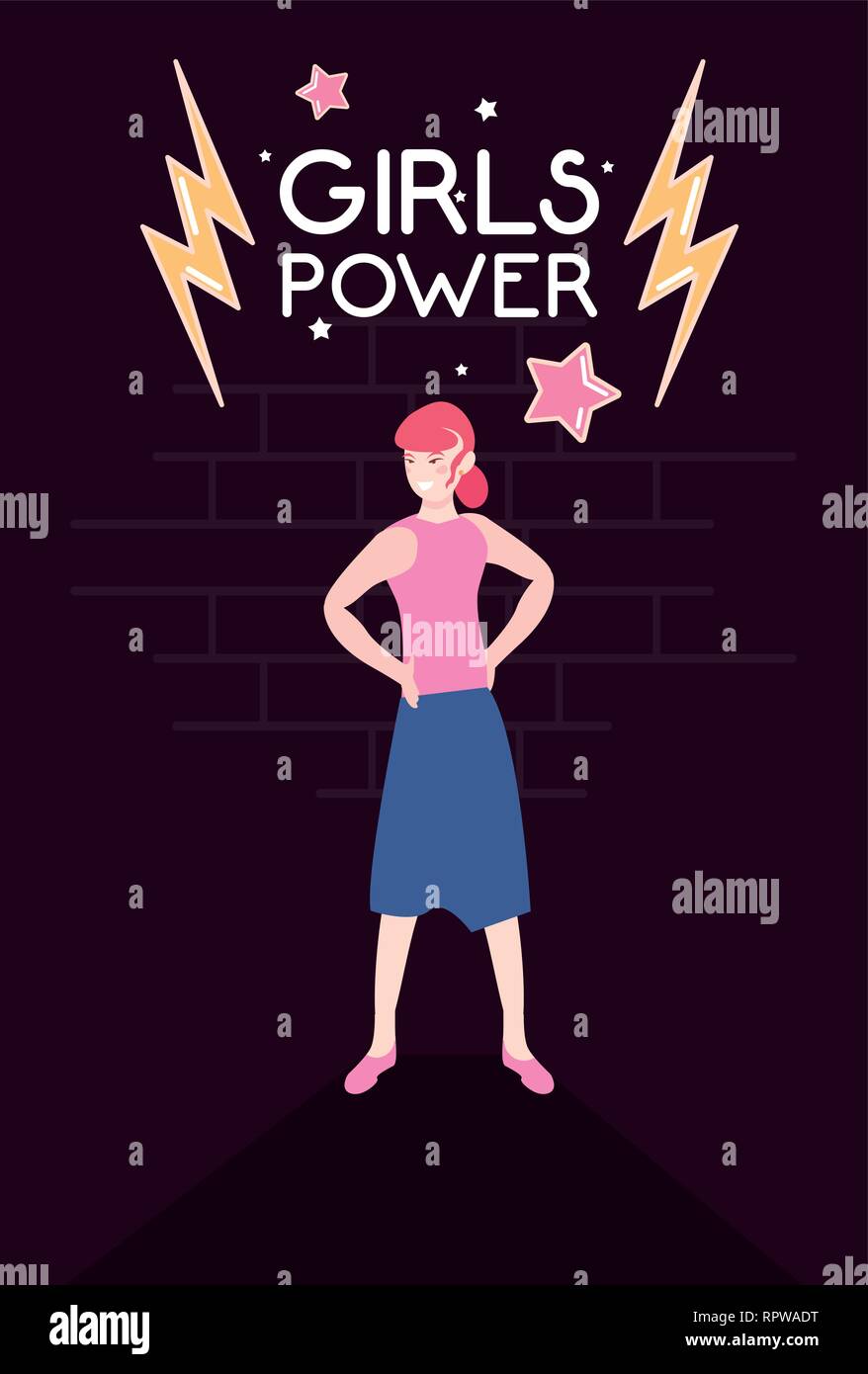 woman character poster girls power vector illustration Stock Vector ...