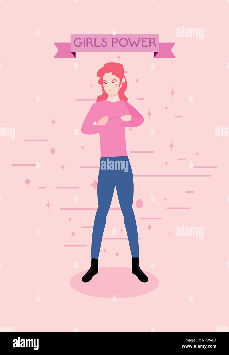 woman character poster girls power vector illustration Stock Vector ...