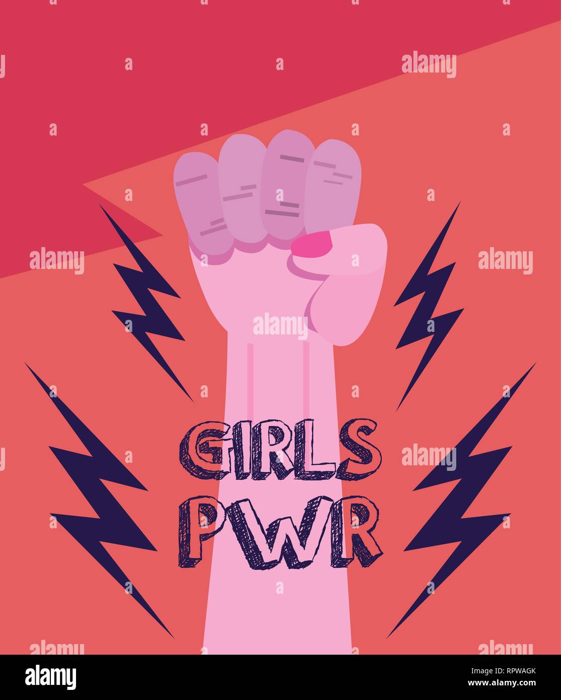 raised hand freedom girls power vector illustration Stock Vector Image ...