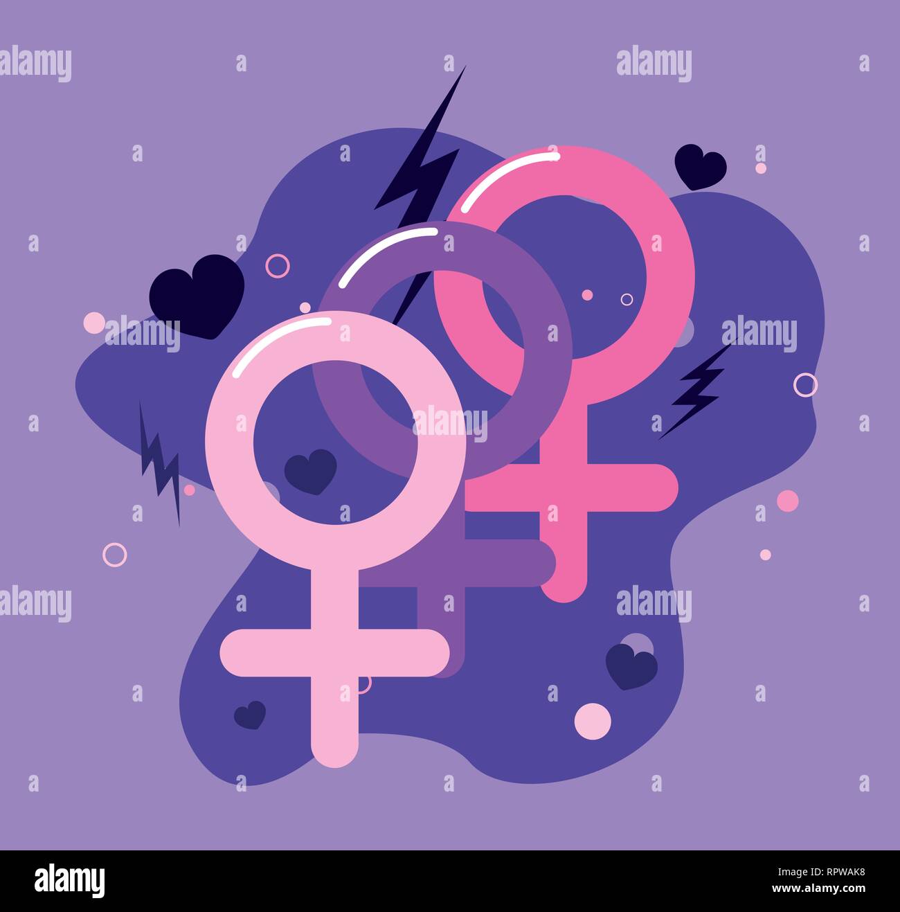 Signals Gender Feminist Girls Power Vector Illustration Stock Vector