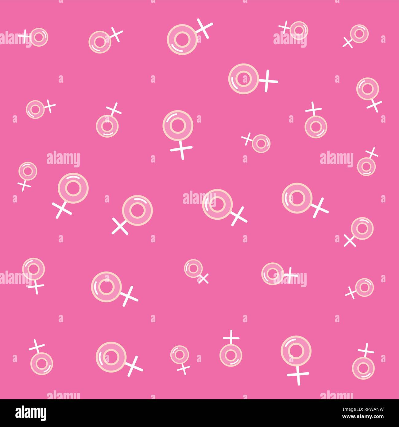 pink feminism gender signal background girls power vector illustration ...