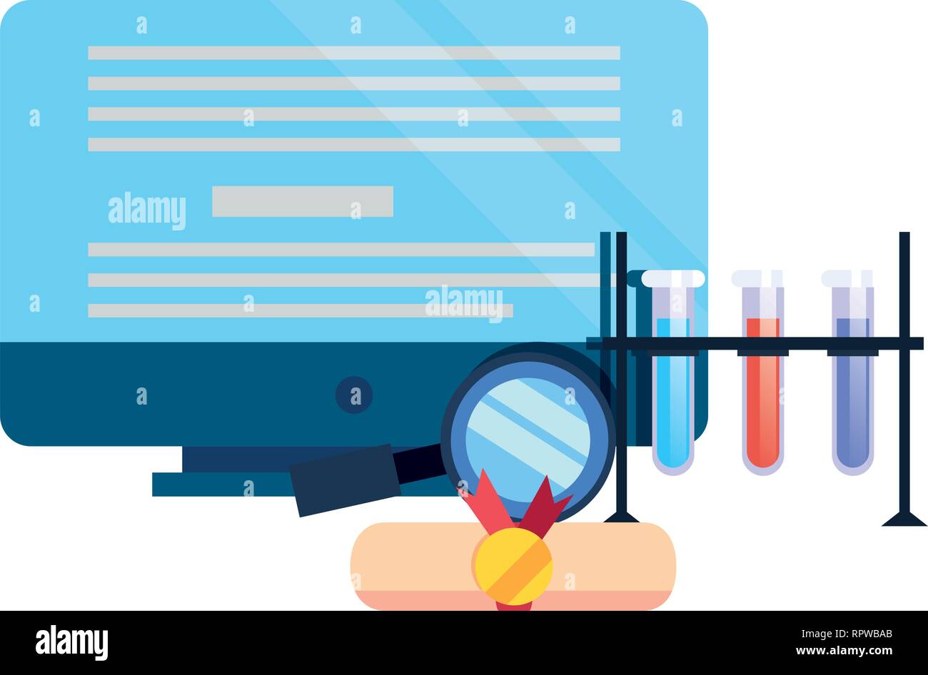 computer diploma science online education school vector illustration ...