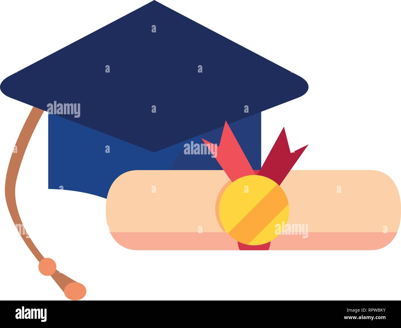 graduation hat diploma online education school vector illustration ...