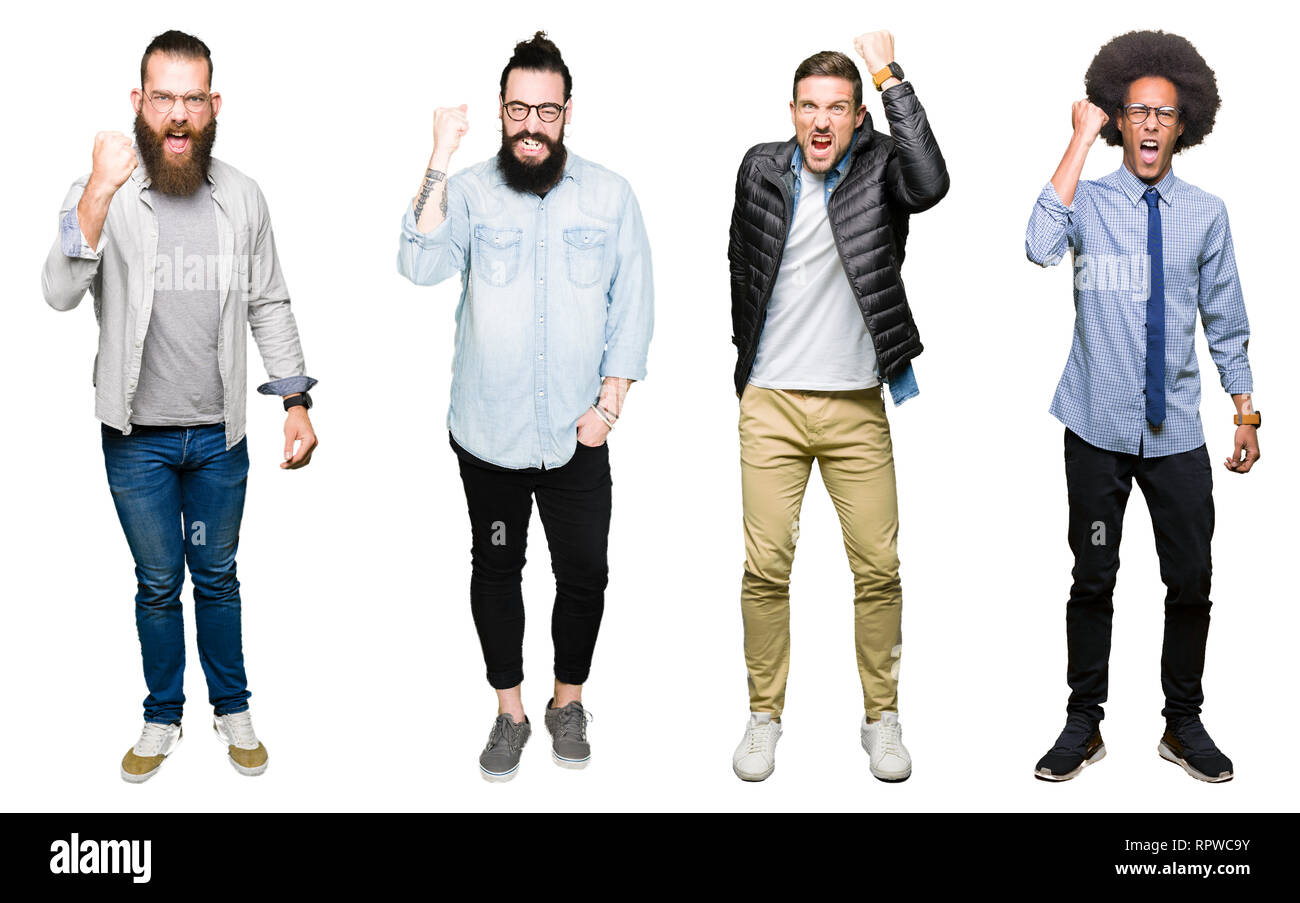 Angry men shouting group Cut Out Stock Images & Pictures - Alamy
