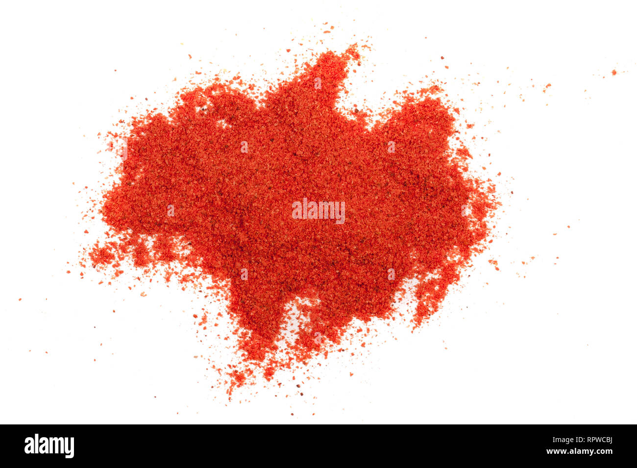 Paprika powder isolated on white background. Top view Stock Photo - Alamy