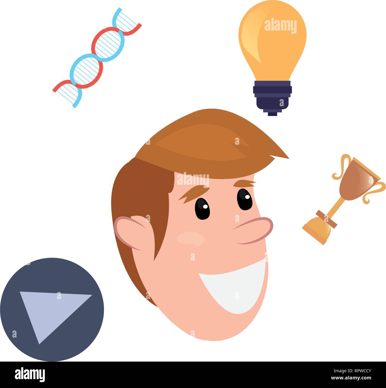 student creativity trophy science online education vector illustration ...