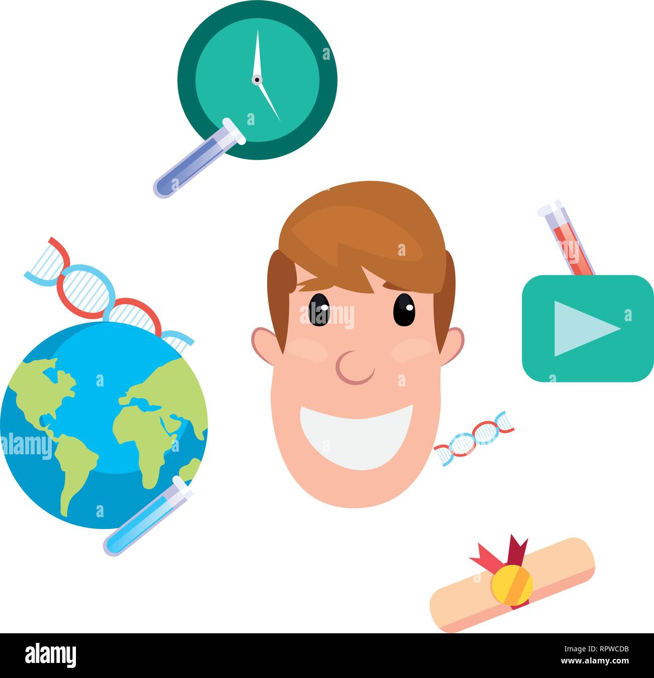 student world certificate online education vector illustration Stock ...