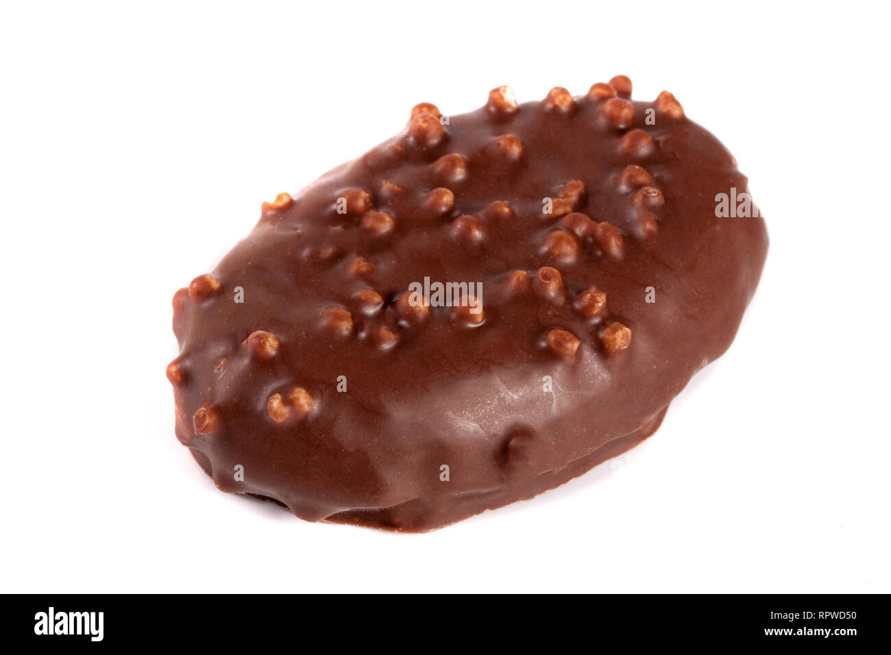 one chocolate candy isolated on white background Stock Photo - Alamy
