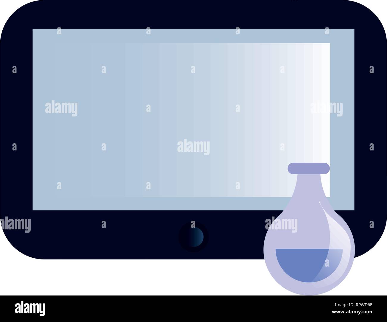 tablet science flask online education school vector illustration Stock ...