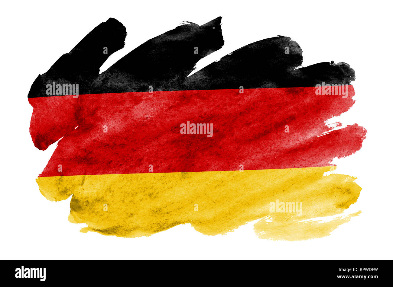 Germany flag is depicted in liquid watercolor style isolated on white ...