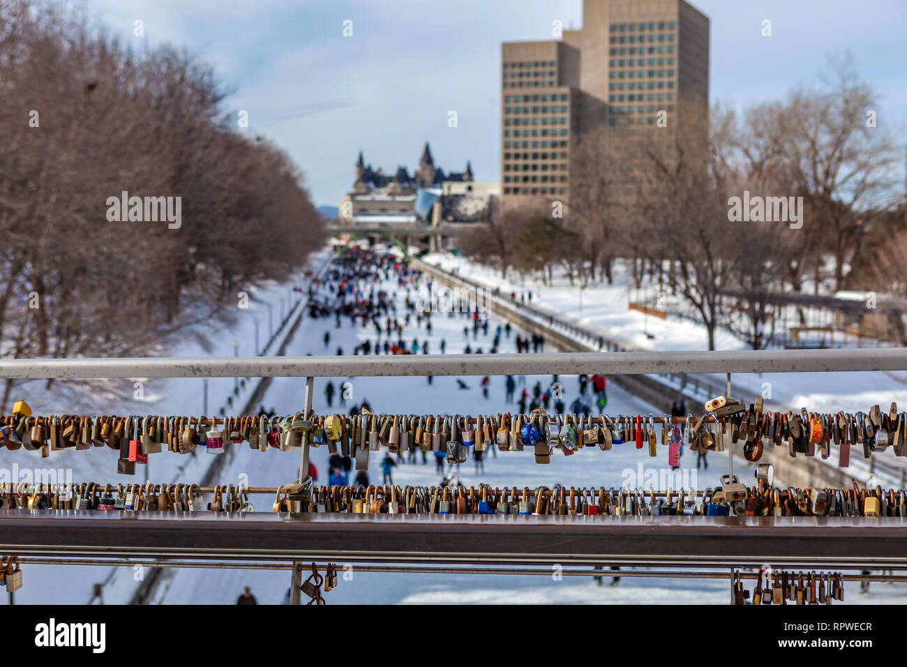 People celebrate the Winterlude festival on the frozen Rideau Canal ...