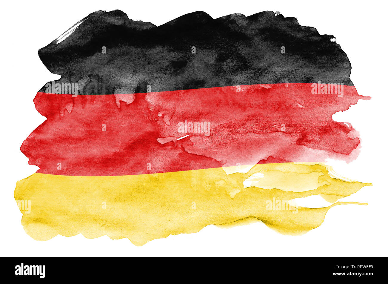 Germany flag is depicted in liquid watercolor style isolated on white ...