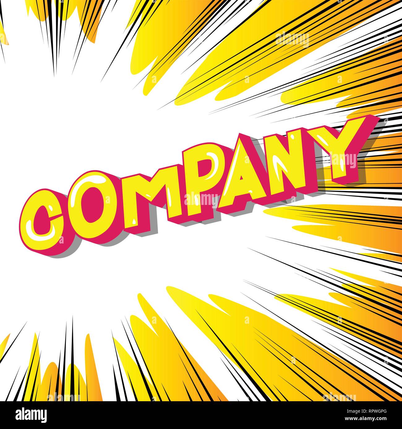 Company - Vector illustrated comic book style phrase on abstract ...