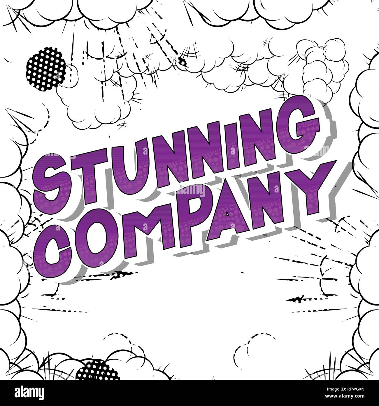 Stunning Company - Vector illustrated comic book style phrase on ...