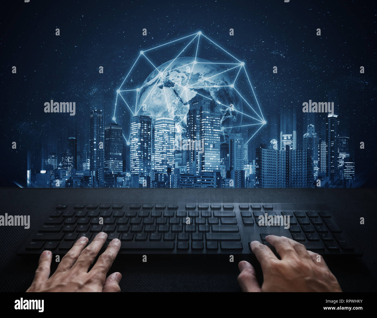 Internet, digital networking and connection. Element of this image are ...