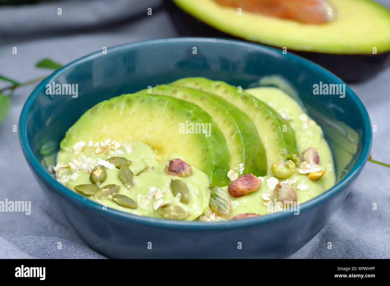 avocado yogurt or blended avocado with pistachio and avocado topping ...