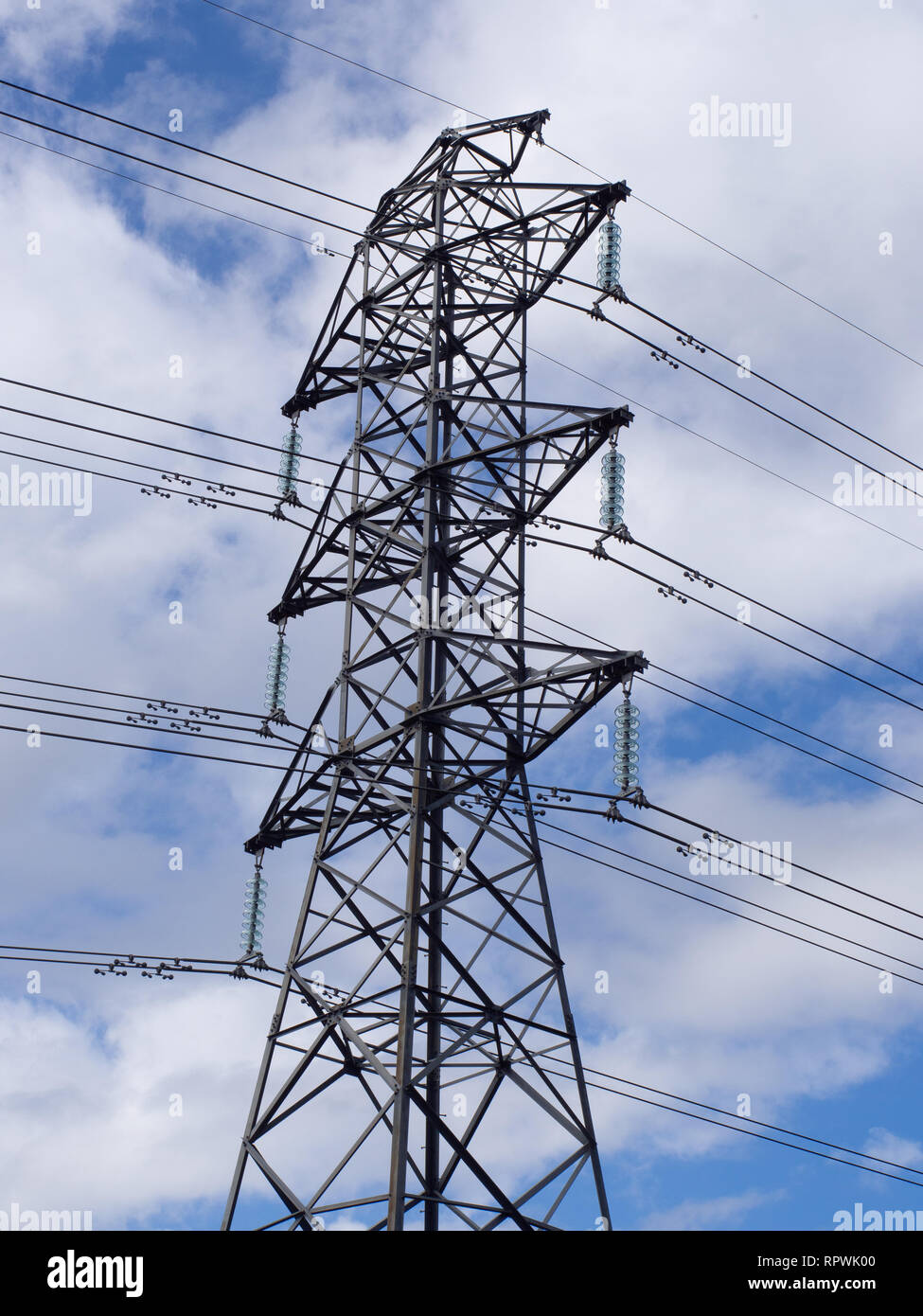 Electric pylon blue sky hi-res stock photography and images - Alamy