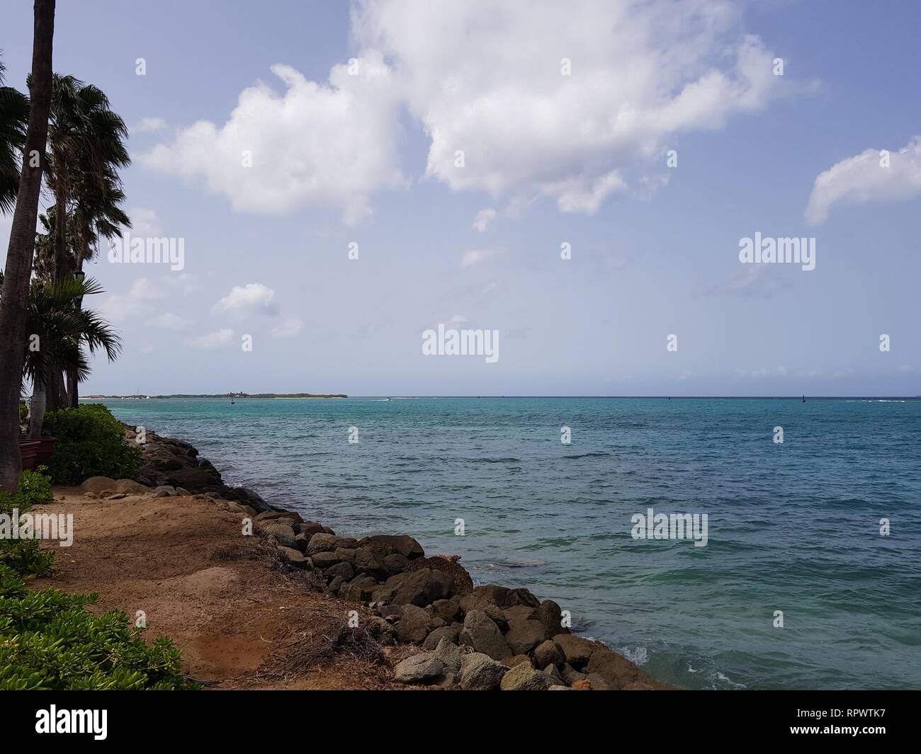 Sea view in the afternoon on Aruba Stock Photo - Alamy
