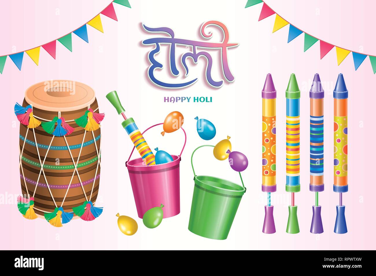 Holi water balloon Stock Vector Images - Alamy