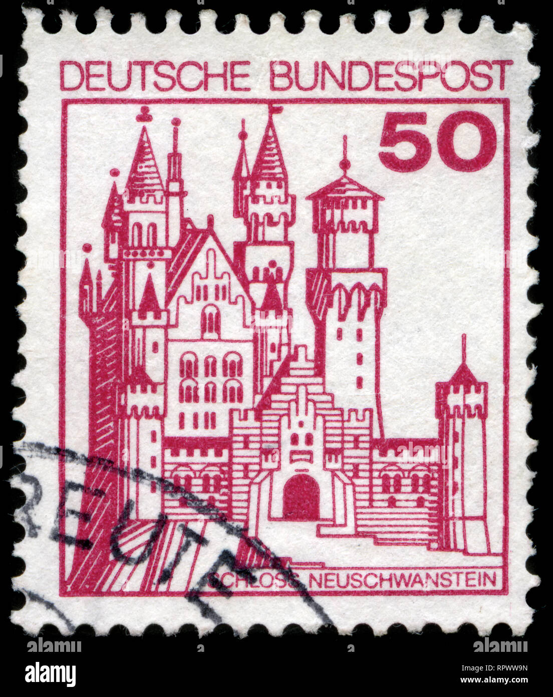 50 pfennig postage stamp of the german federal post hi-res stock ...