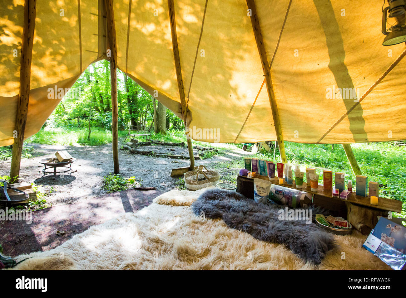 Tipi in woodland, Kent, UK Stock Photo - Alamy