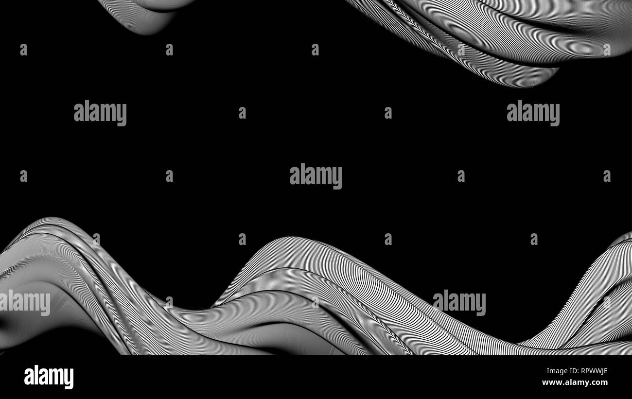 Wavy white abstract 3d Black and White Stock Photos & Images - Alamy