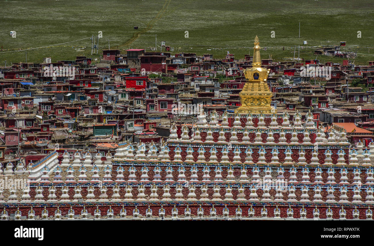 Yarchen Gar Monastery in Garze Tibetan, Sichuan, China. Yarchen Gar is ...