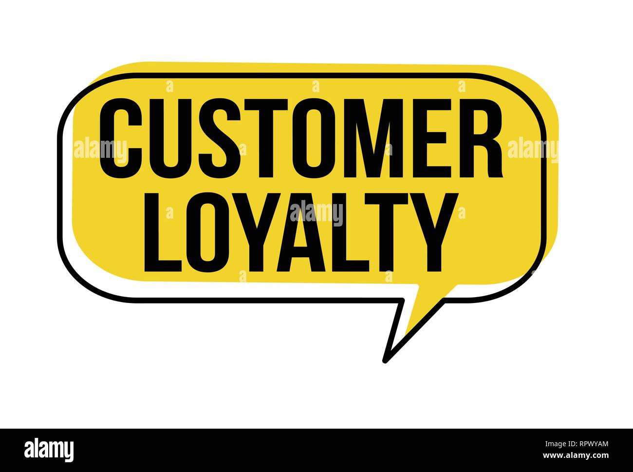 Customer loyalty speech bubble on white background, vector illustration ...