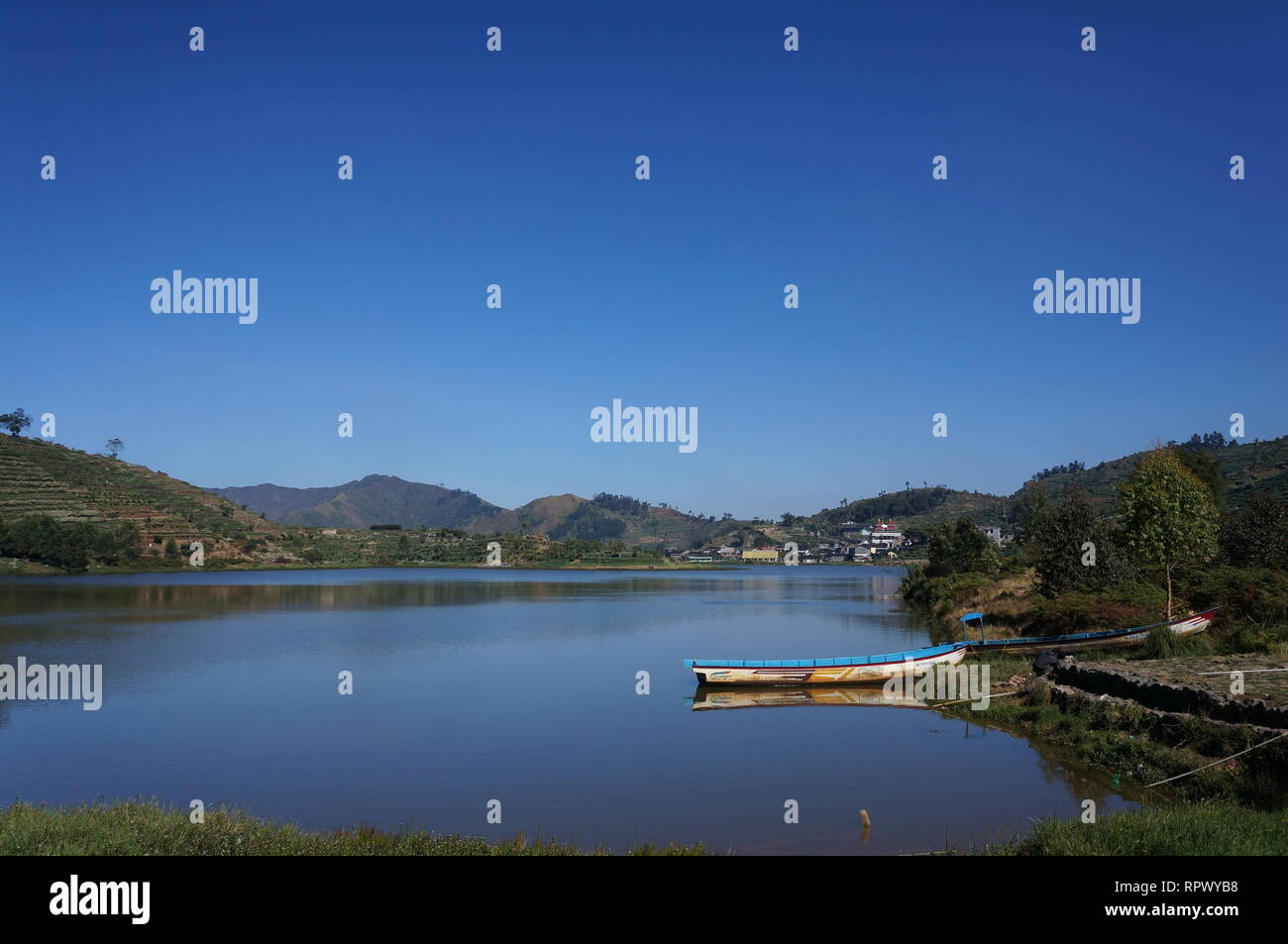 Telaga Cebong Dieng, Central Java Stock Photo - Alamy