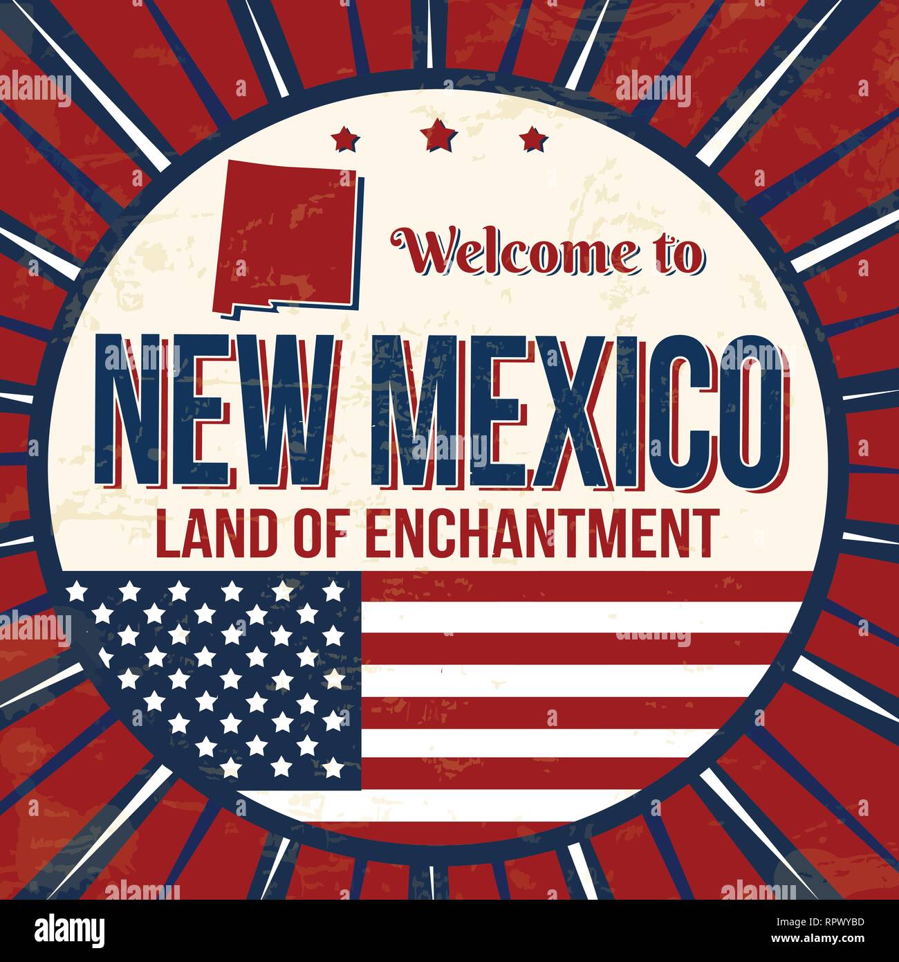 Welcome to New Mexico vintage grunge poster, vector illustration Stock ...