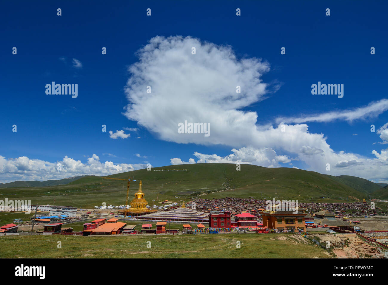 Yarchen Gar Monastery in Garze Tibetan, Sichuan, China. Yarchen Gar is ...