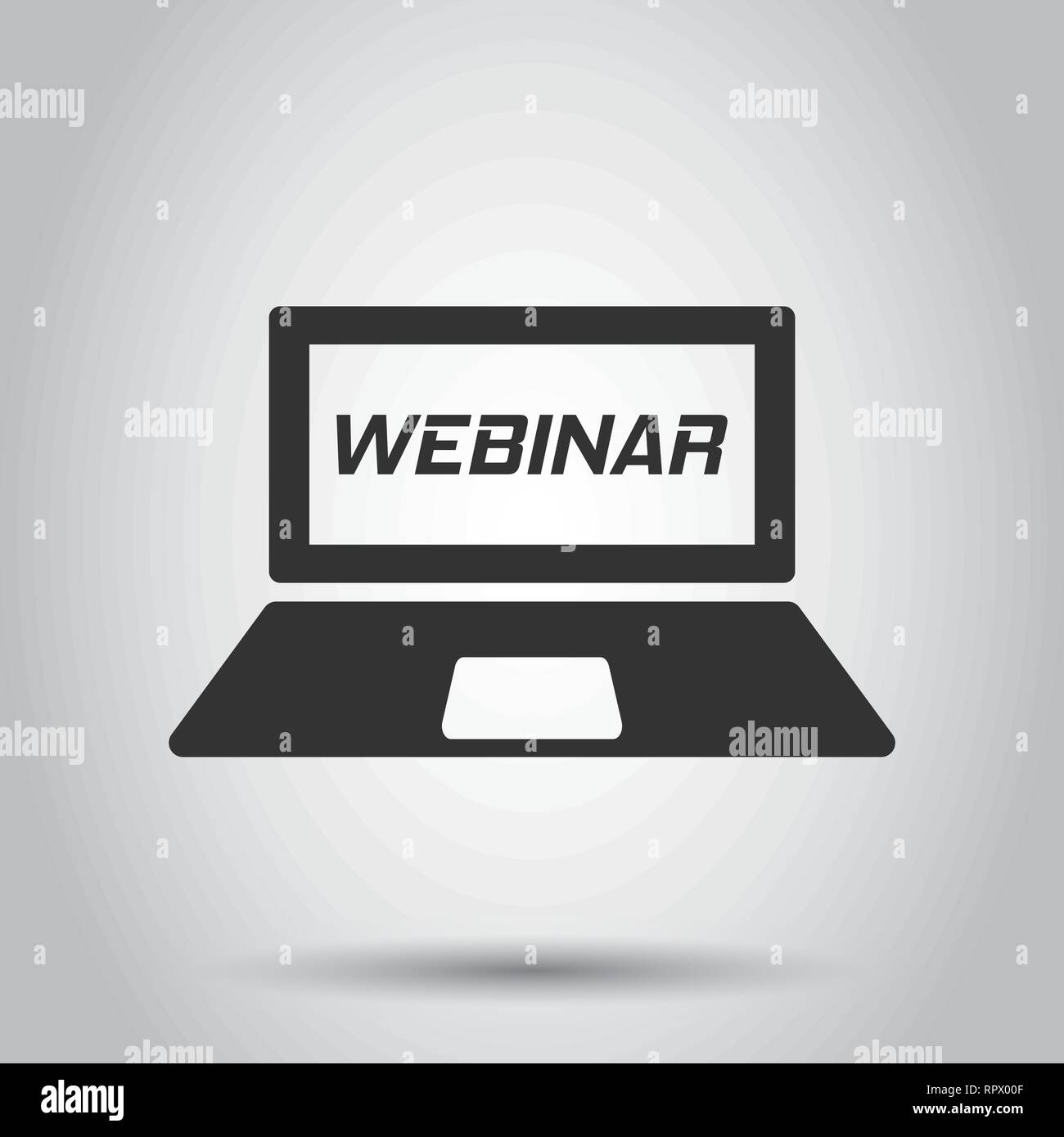 Online training process icon in flat style. Webinar seminar vector ...